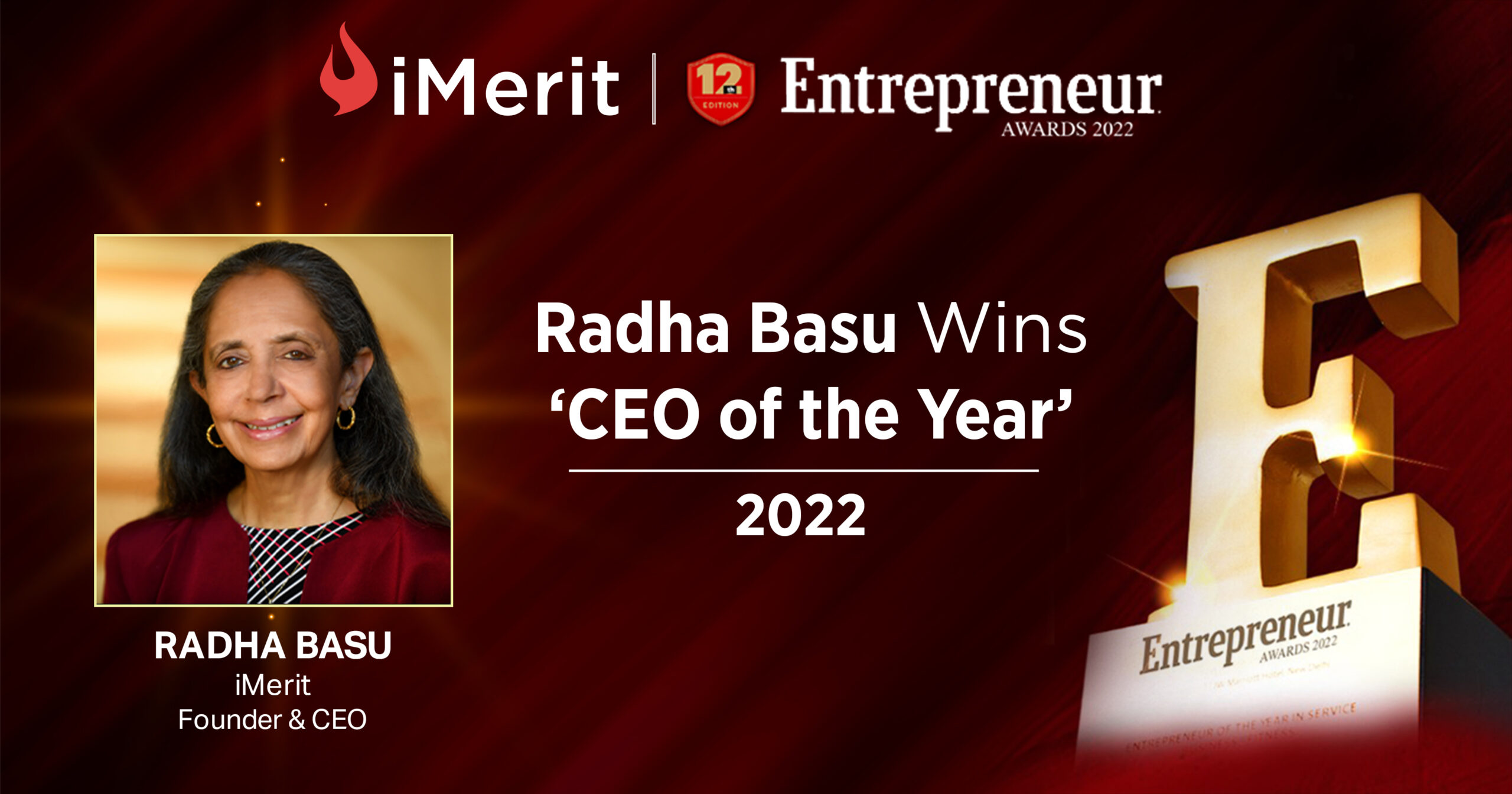 Radha Basu Recognised as the 'CEO of the Year’ at Entrepreneur Awards 2022