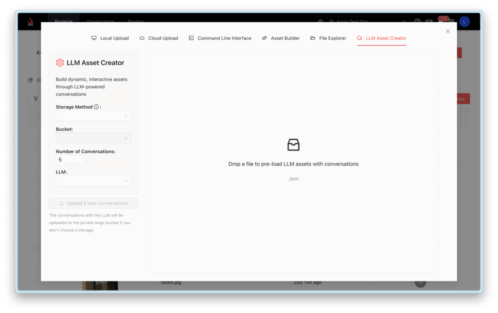 Creating and Managing LLM Chat Assets in Ango Hub